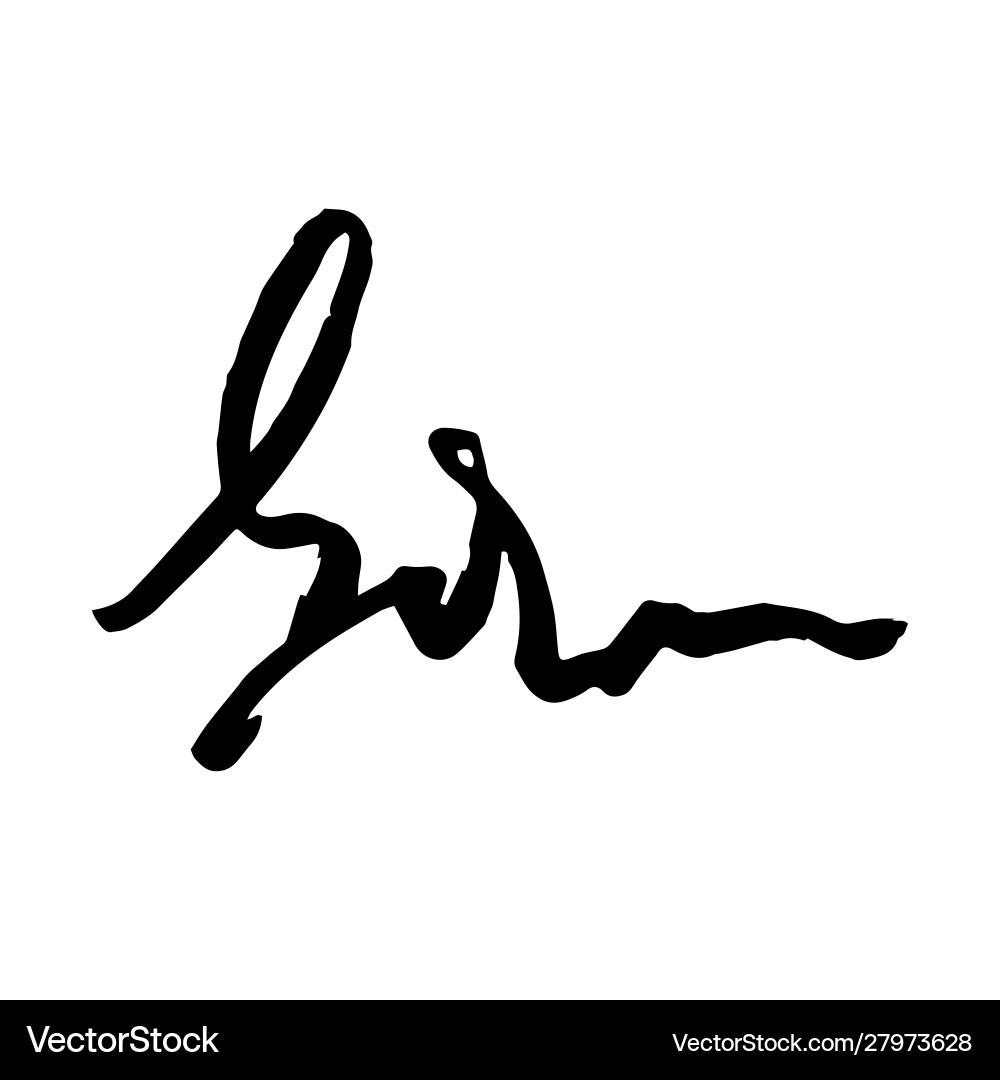 Unreadable handwriting font signature text Vector Image