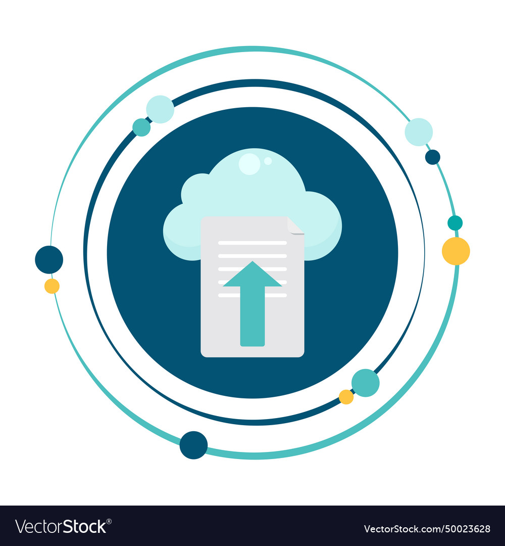 Upload document to cloud icon Royalty Free Vector Image