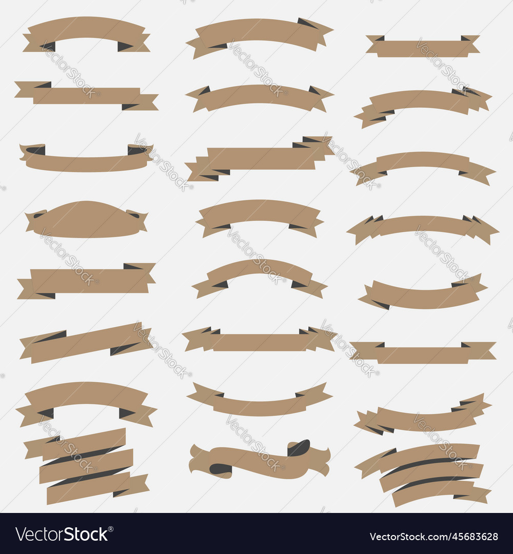 Vintage style ribbon banner set ribbon collection Vector Image