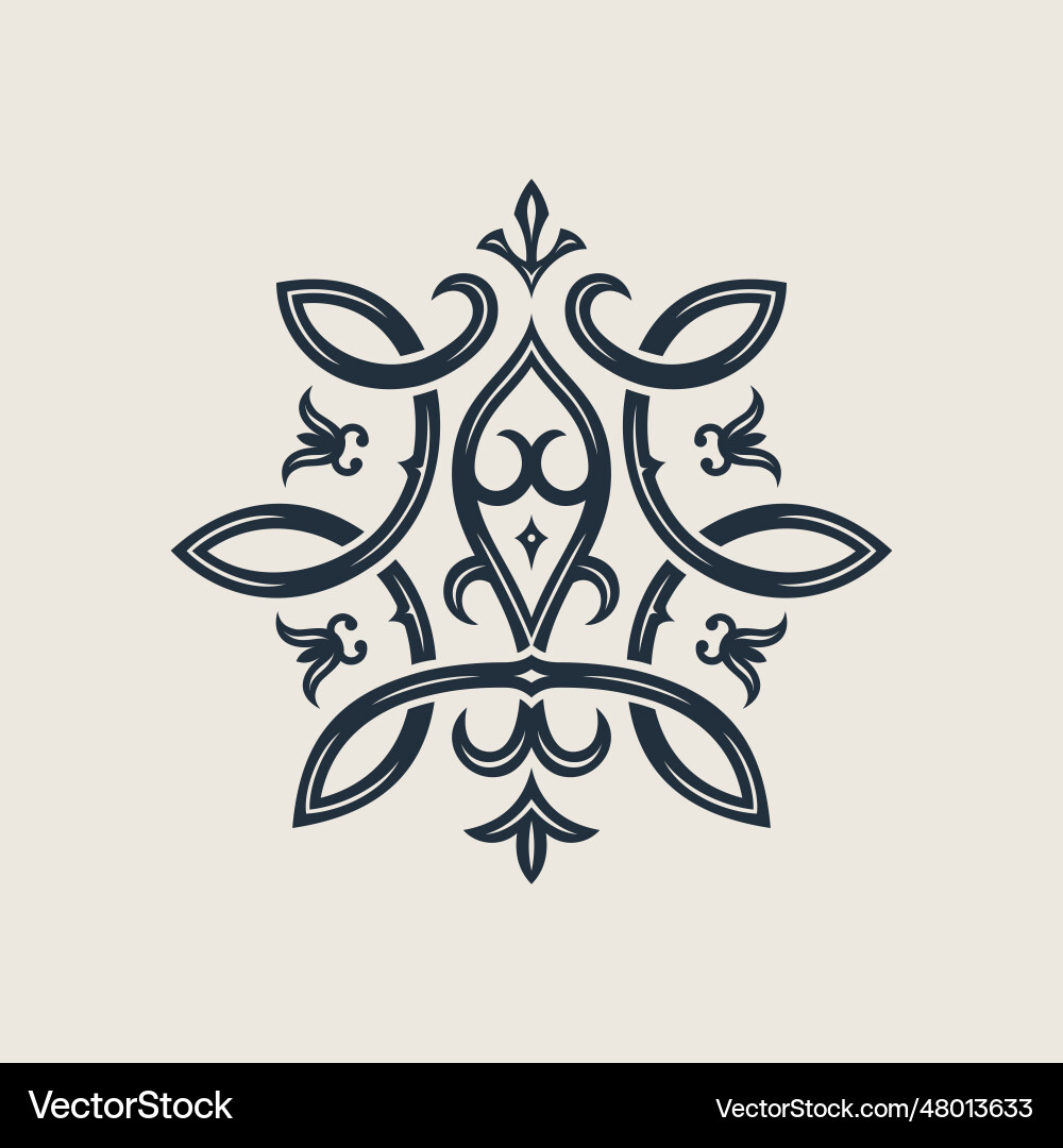 Calligraphic luxury symbol emblem ornate decor Vector Image