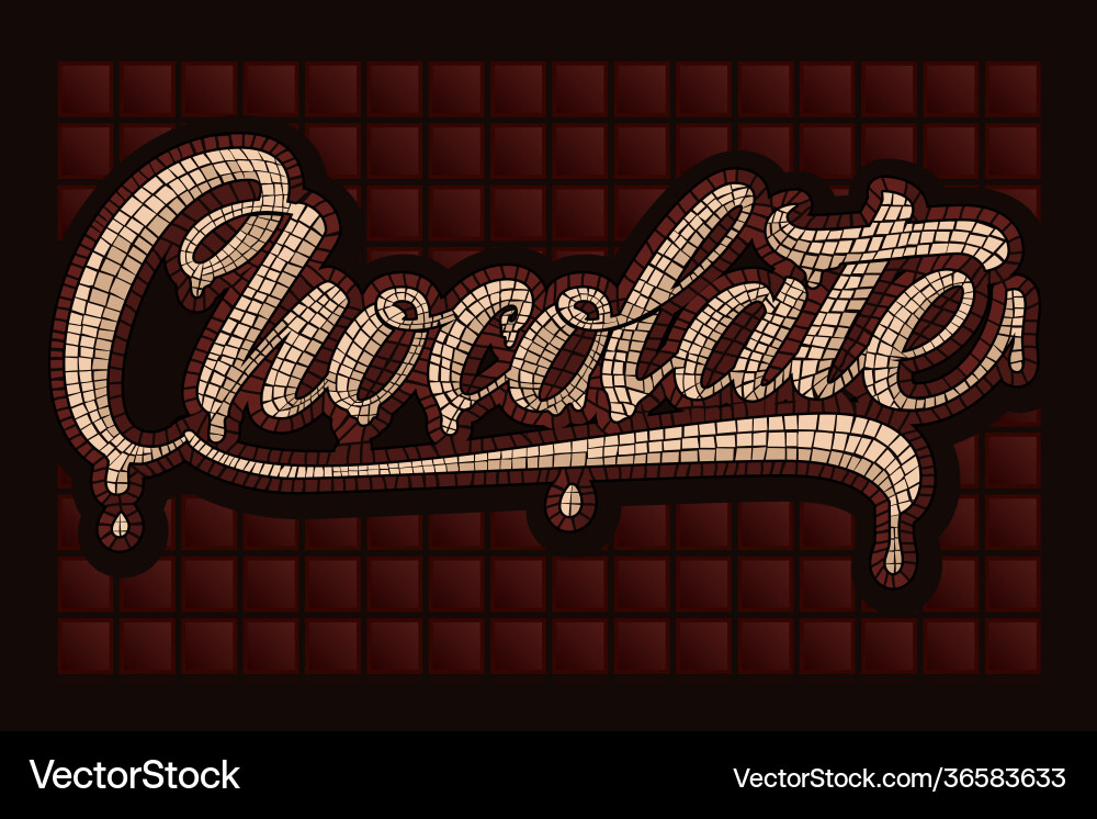 Chocolate lettering and bar as tiles Royalty Free Vector