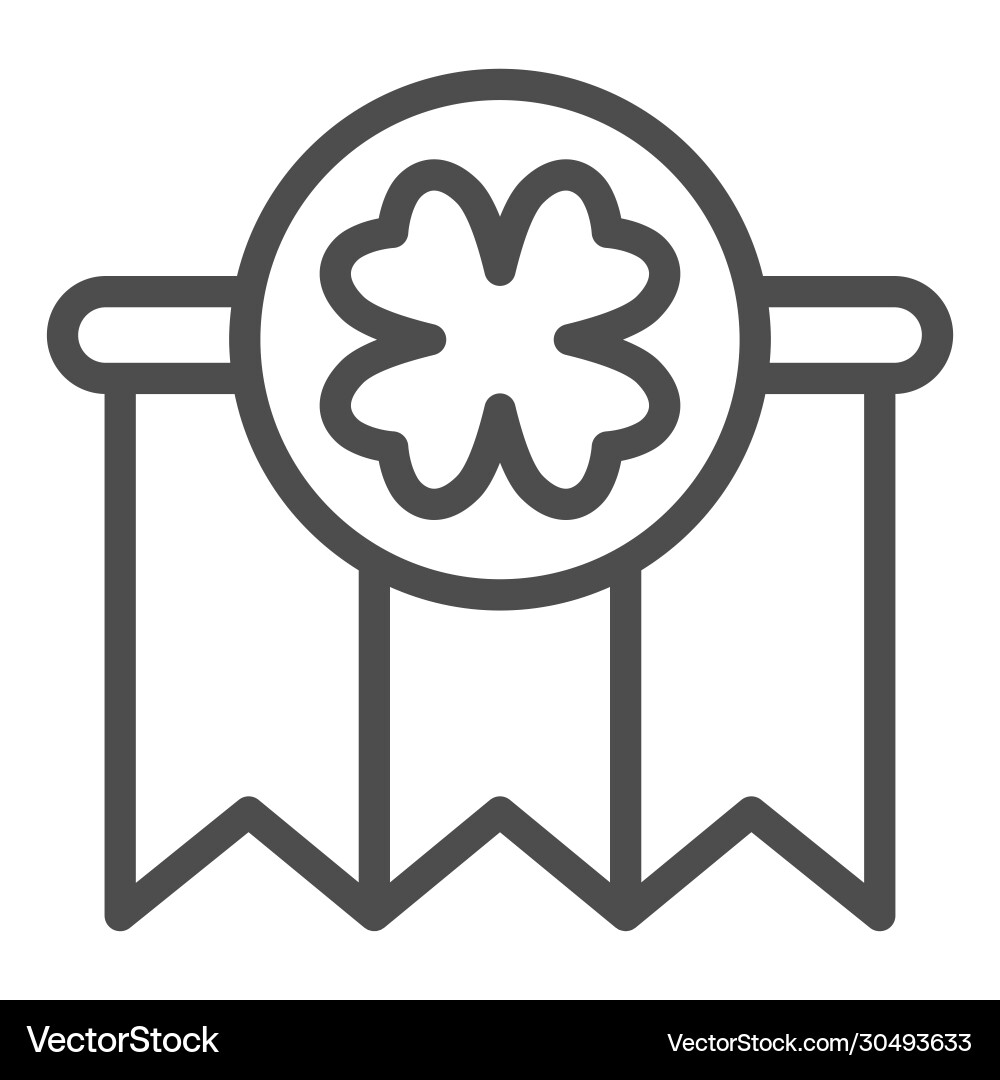 Clover garland line icon patrick day with hanging Vector Image
