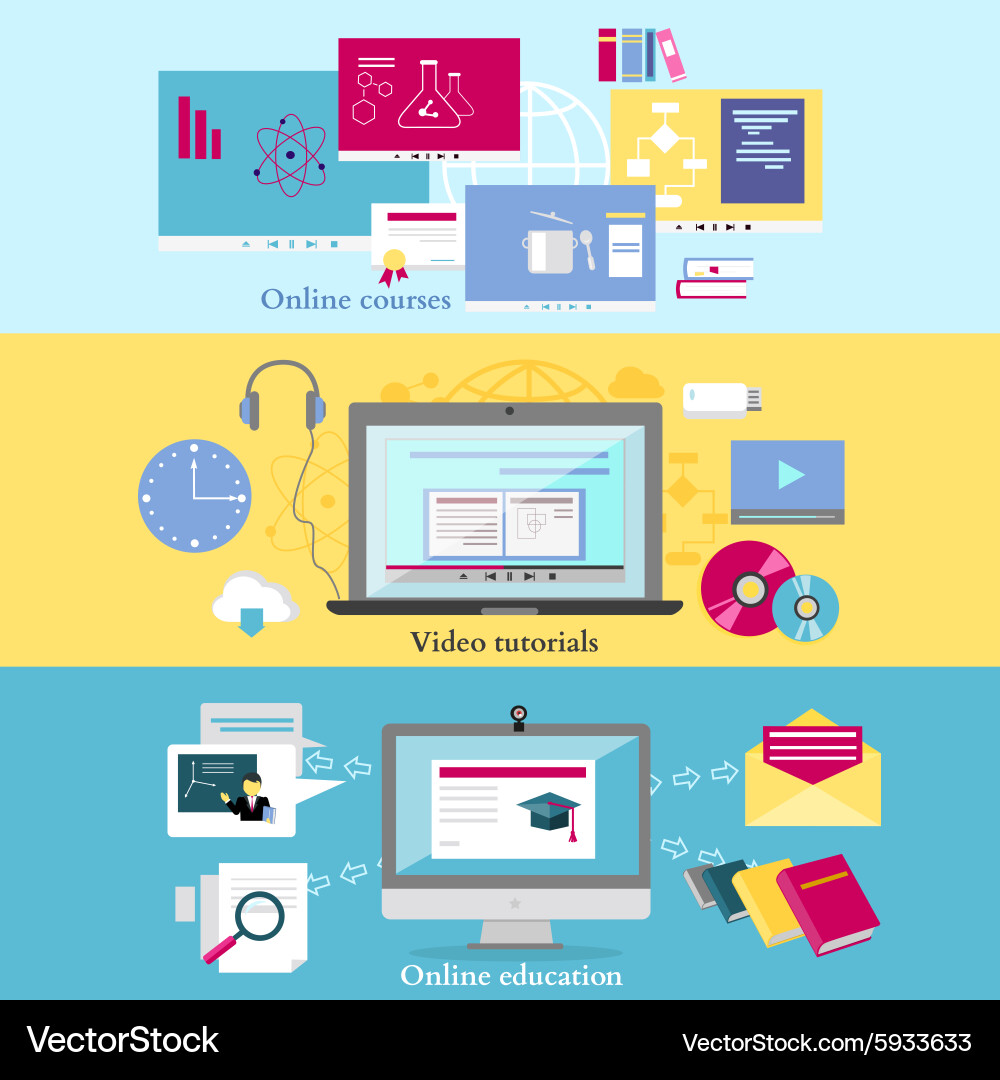 Concept of distance learning and education Vector Image