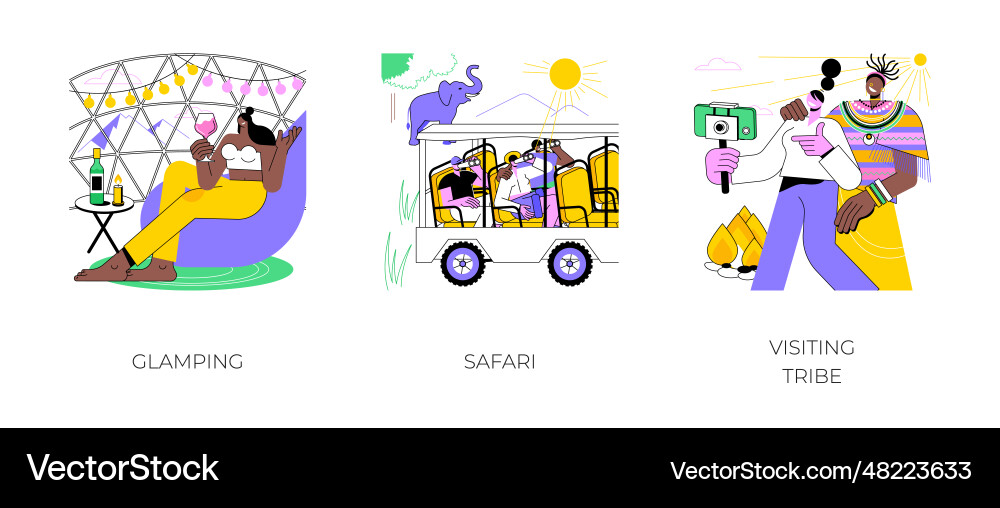 Concept tour isolated cartoon Royalty Free Vector Image