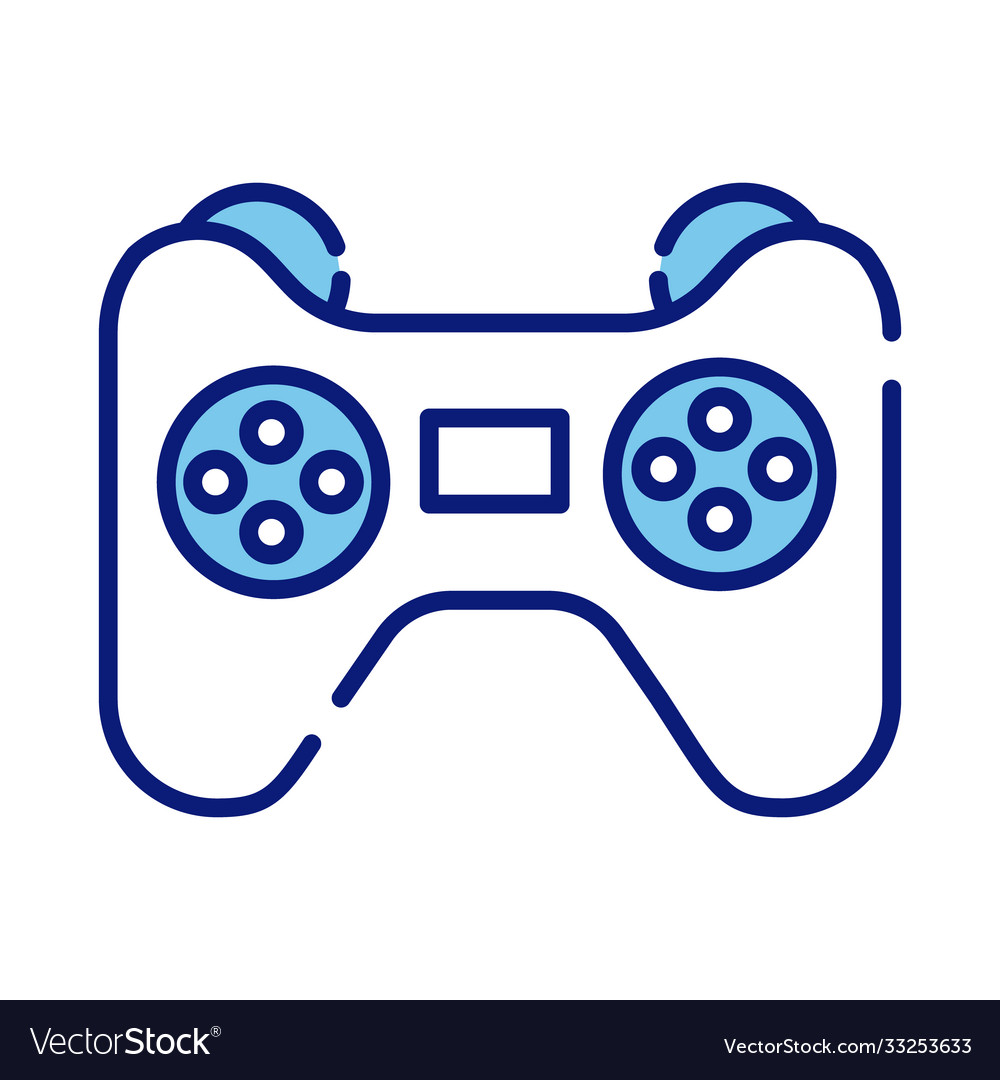 Control video game line and fill style icon Vector Image