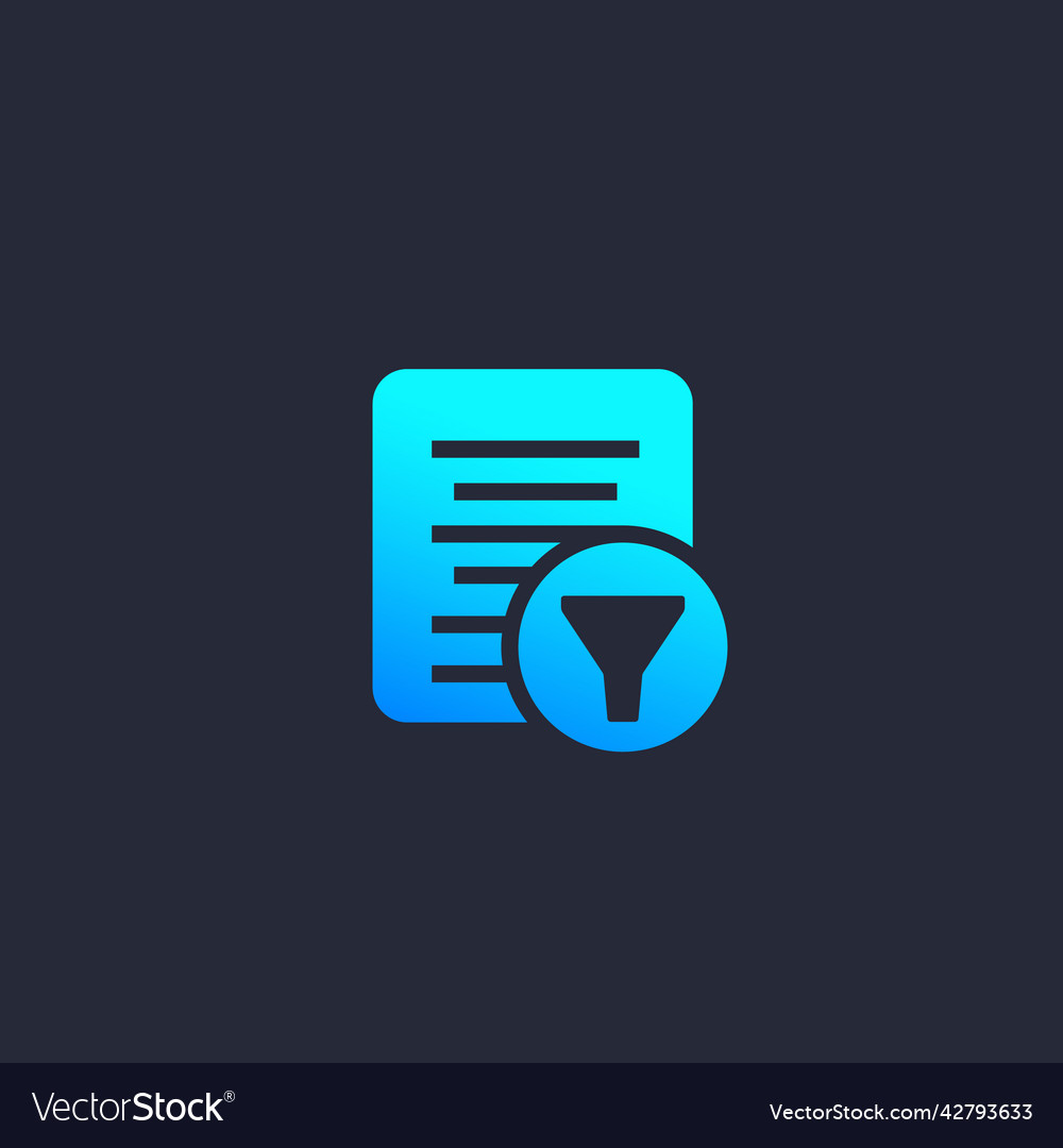 Data filtering icon for web Royalty Free Vector Image