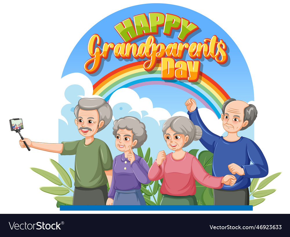 Happy grandparent day banner Royalty Free Vector Image