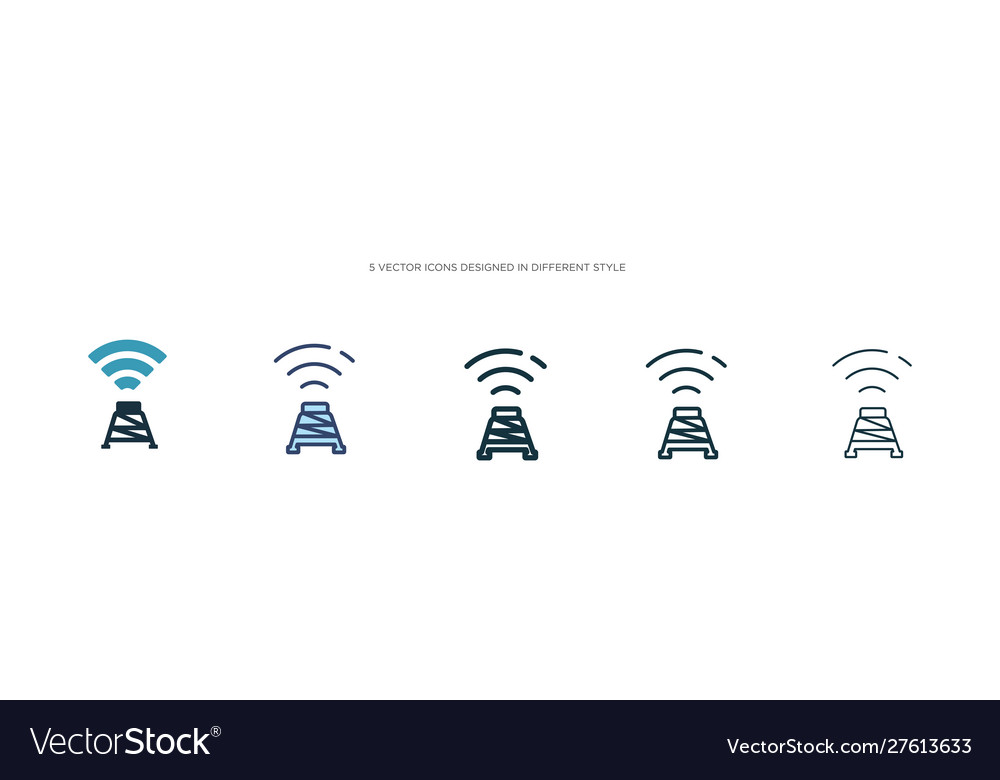 Icon in different style two colored and black Vector Image