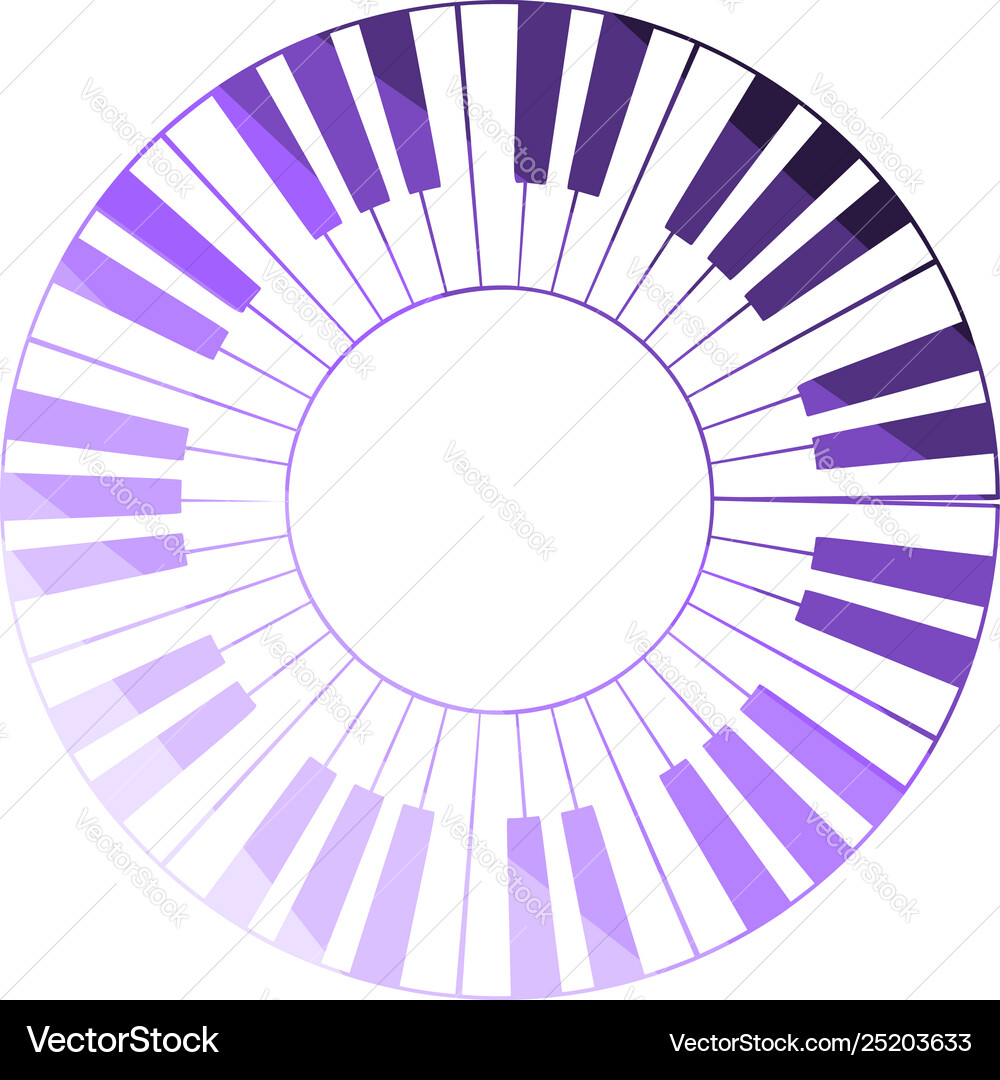 Piano circle keyboard icon Royalty Free Vector Image