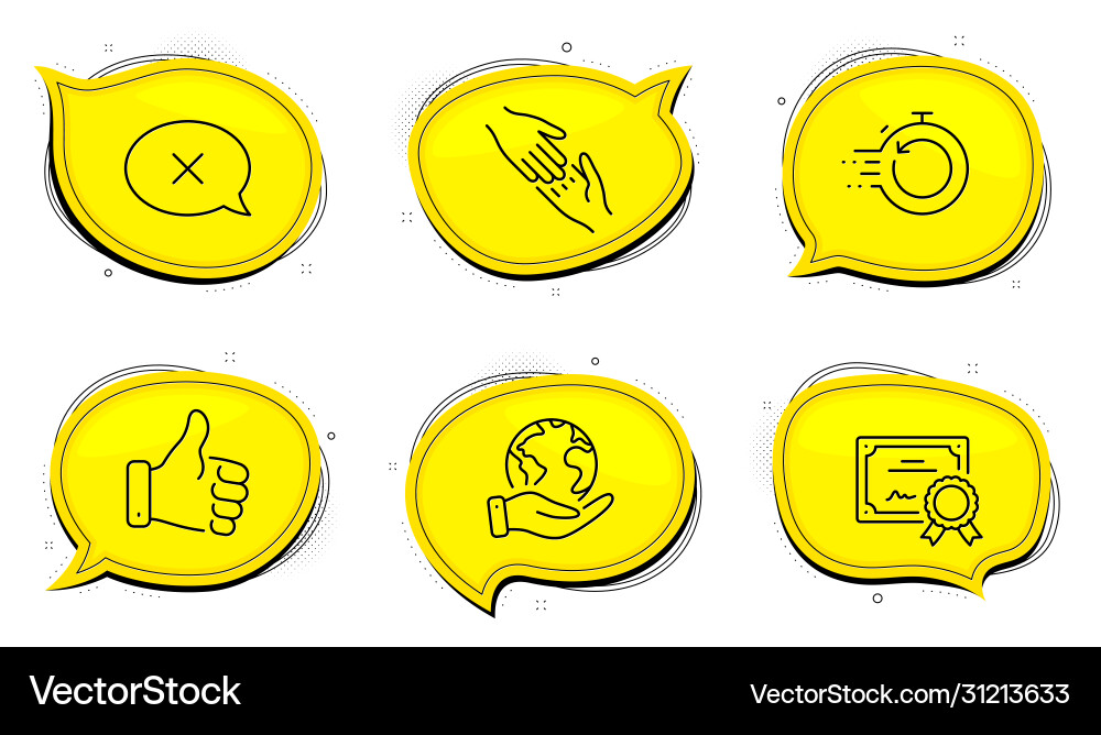 Reject helping hand and like hand icons set fast Vector Image