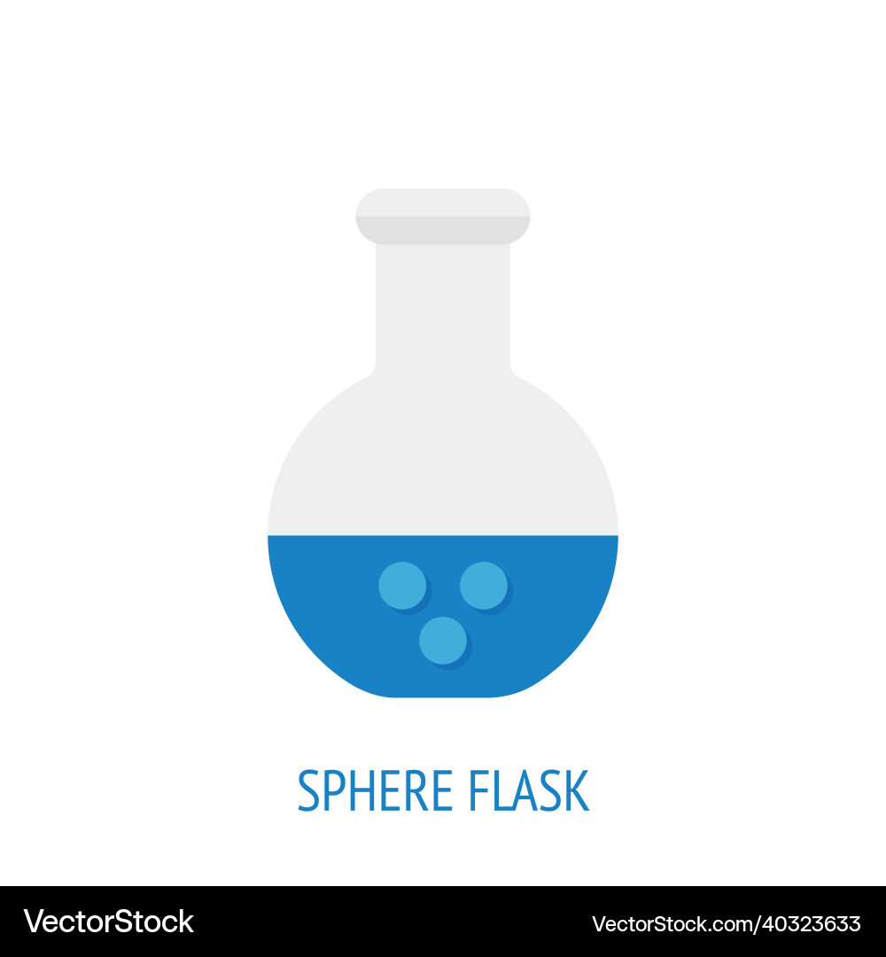 Sphere flask with acid for chemical laboratory Vector Image