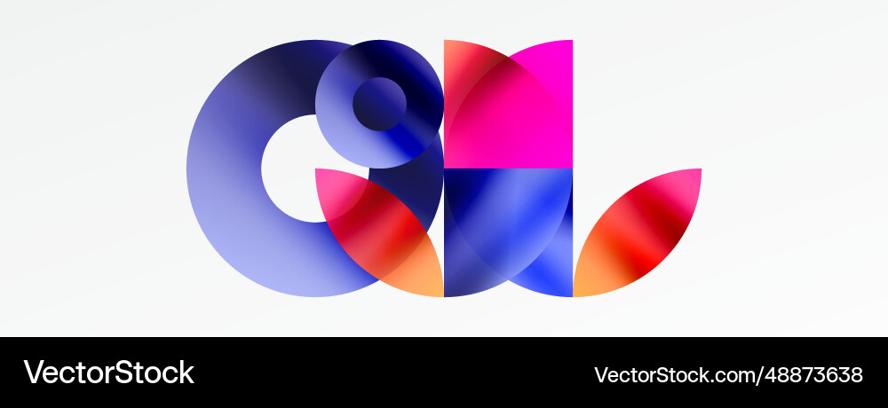 Abstract round geometric shapes with gradients Vector Image