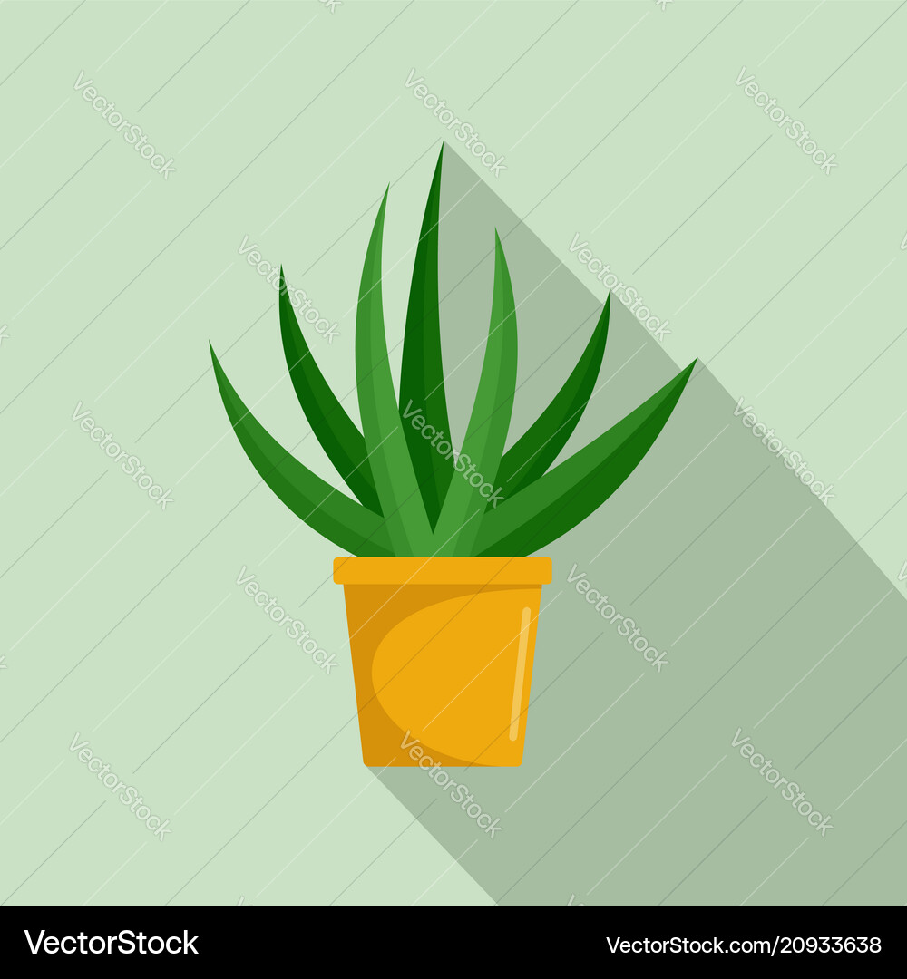 Aloe indoor plant icon flat style Royalty Free Vector Image