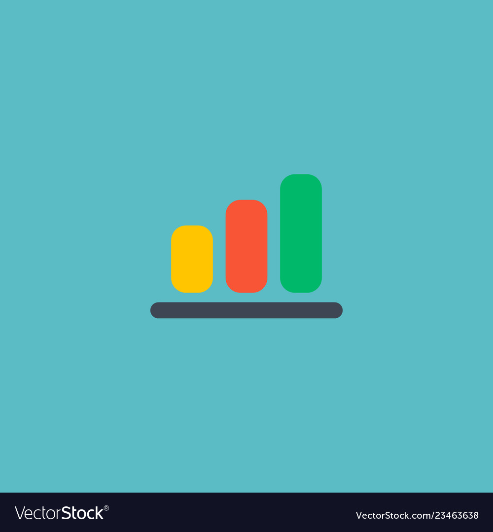 Bar chart icon flat element Royalty Free Vector Image