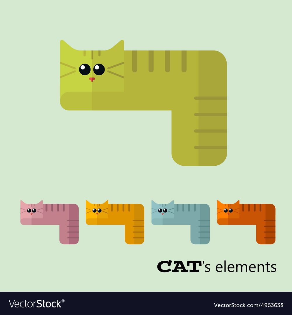 Cats elements Royalty Free Vector Image - VectorStock
