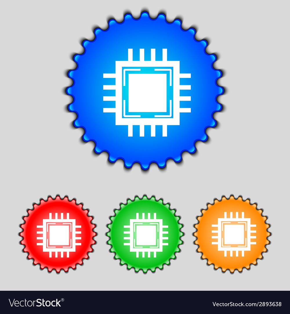 Central processing unit icon technology scheme Vector Image