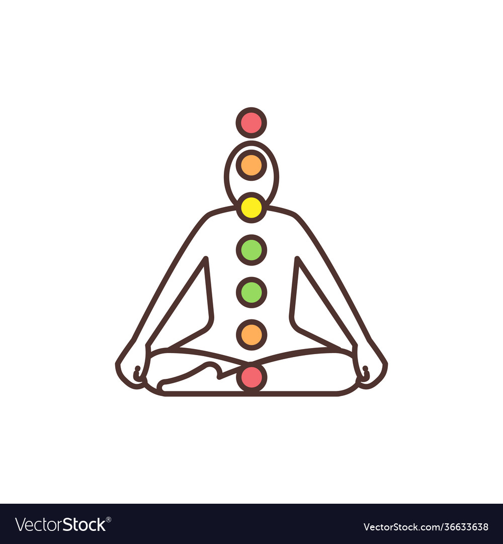 Chakra system rgb color icon Royalty Free Vector Image Chakra system rgb color icon Royalty Free Vector Image