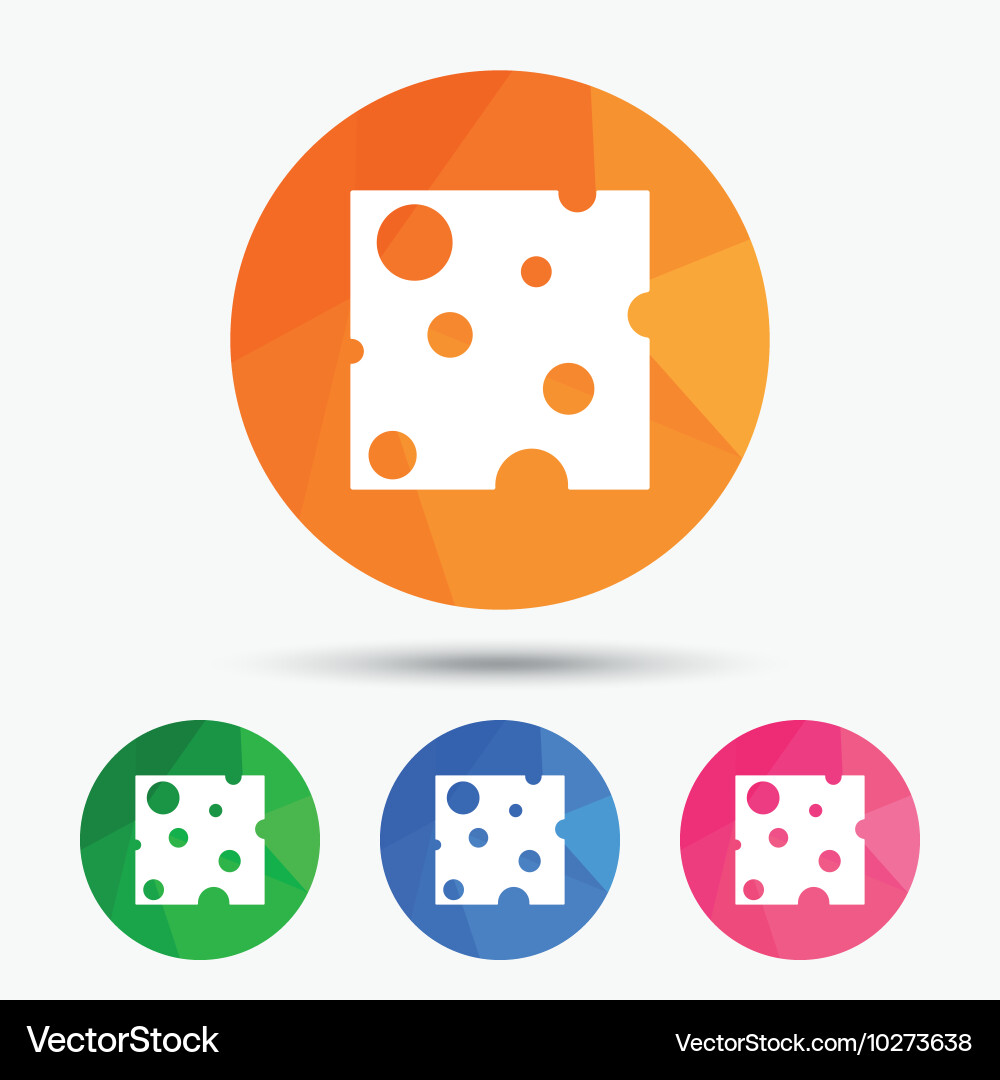 Cheese sign icon slice of Royalty Free Vector Image