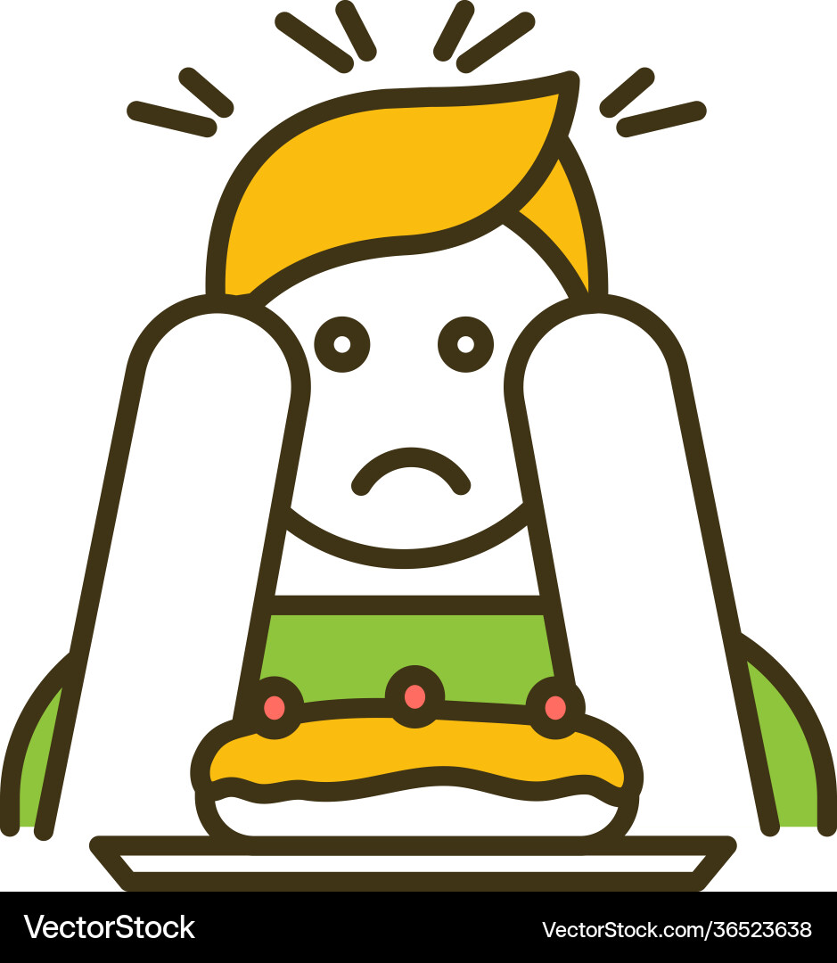 Eating disorder rgb color icon Royalty Free Vector Image