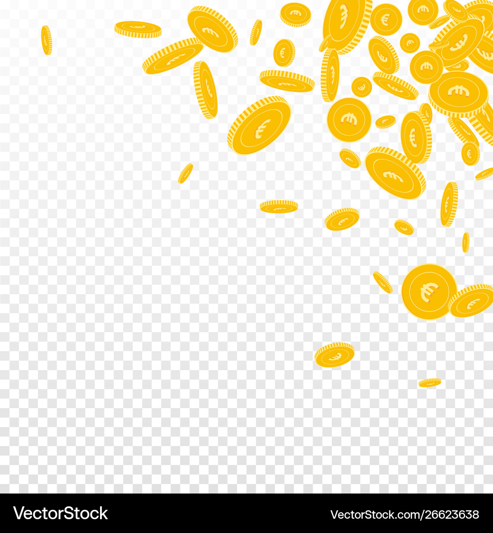 European union euro coins falling scattered float Vector Image