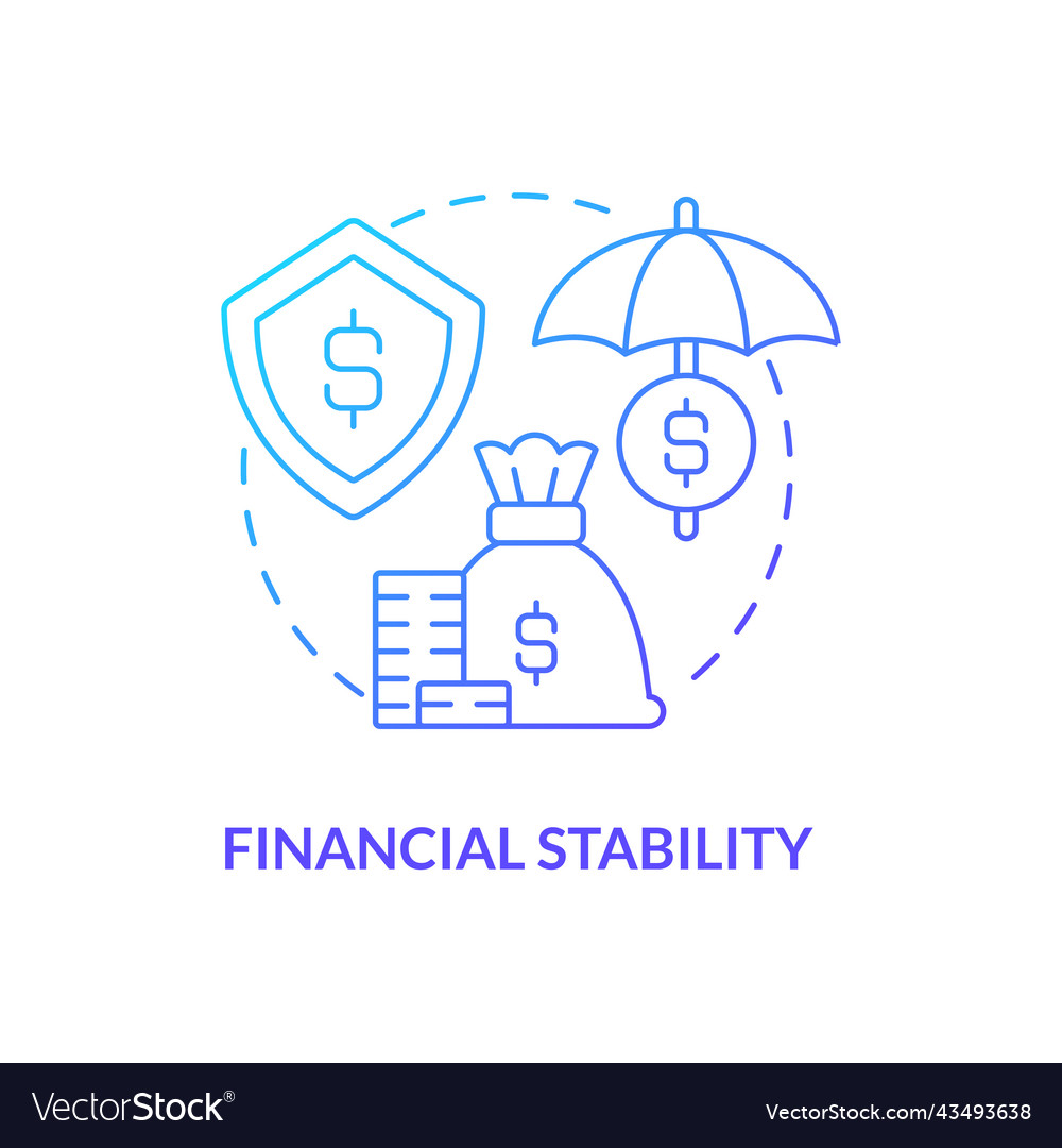 Financial stability blue gradient concept icon Vector Image