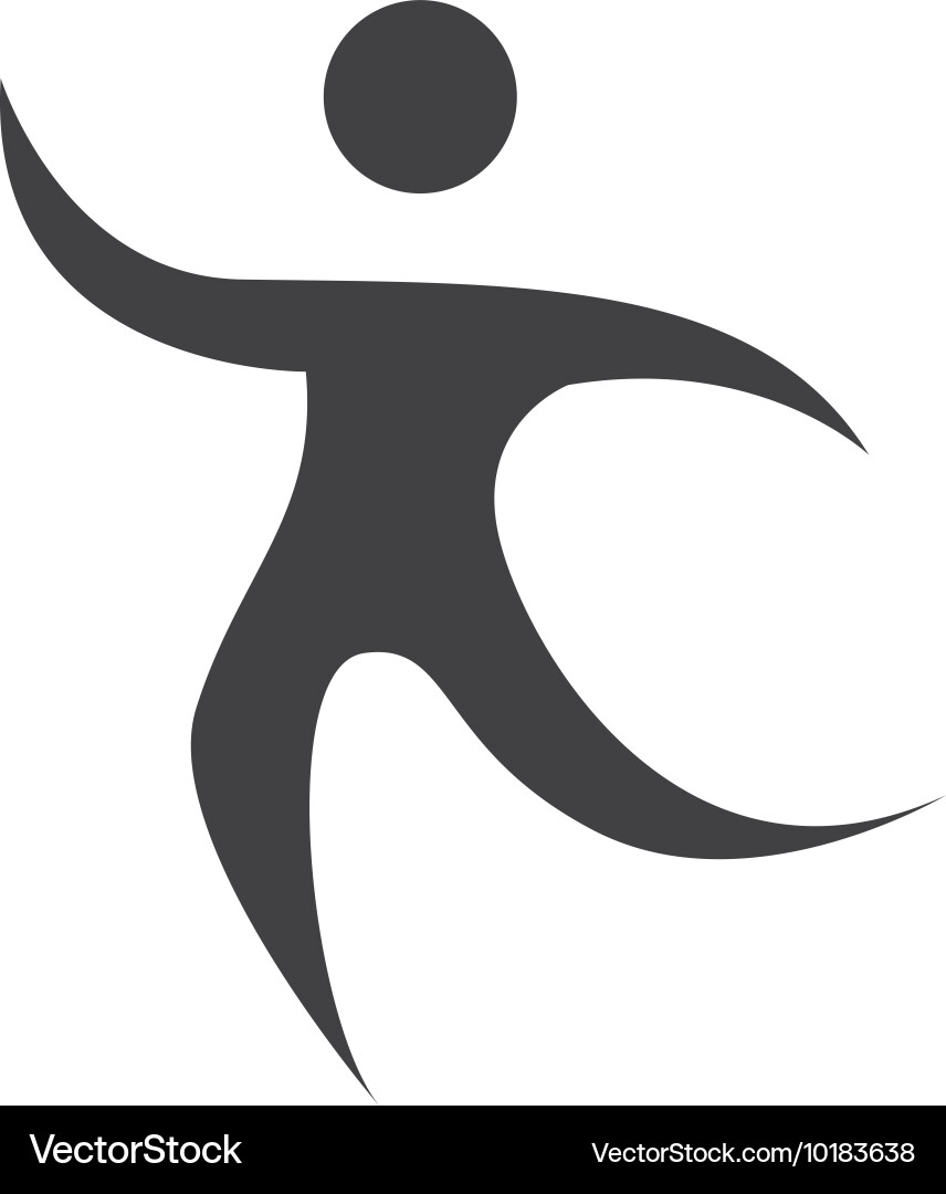 Human figure silhouette sporter athlete icon Vector Image