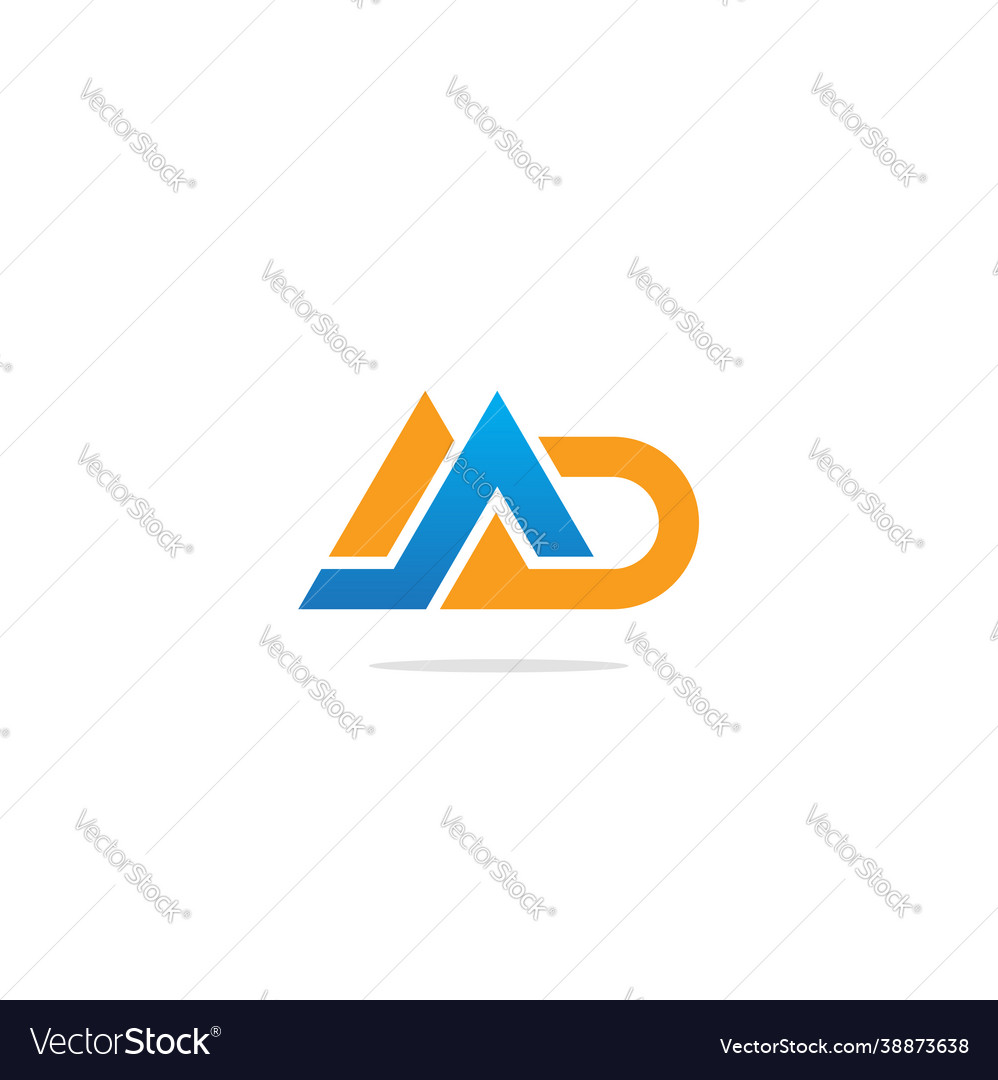 M d initial shape colored logo Royalty Free Vector Image