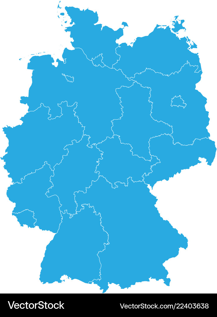 Map of germany high detailed Royalty Free Vector Image