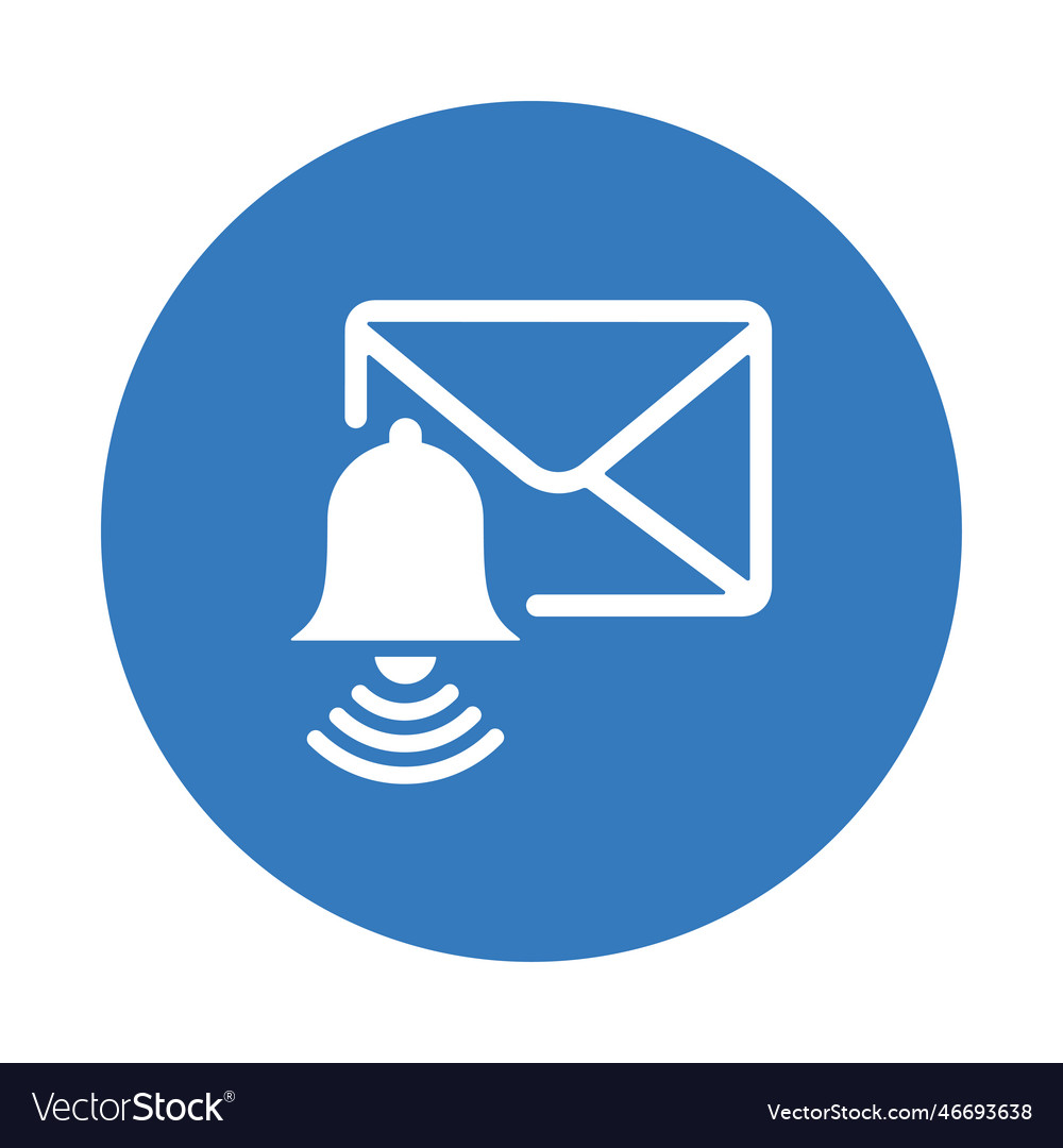 Message email alert icon blue color eps Royalty Free Vector