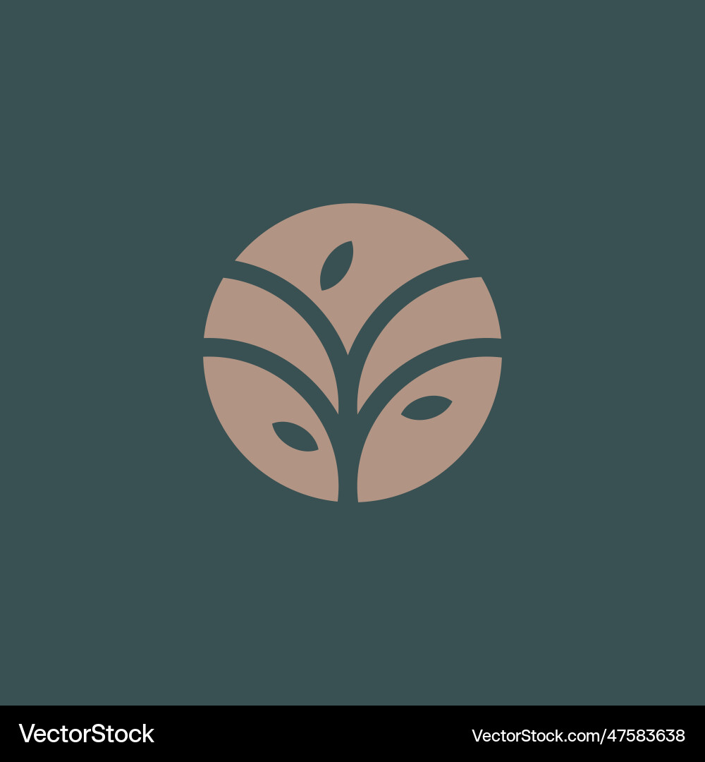 Nature logo with modern simple line art style Vector Image