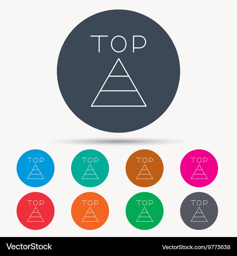 Triangle icon top or best result sign Royalty Free Vector