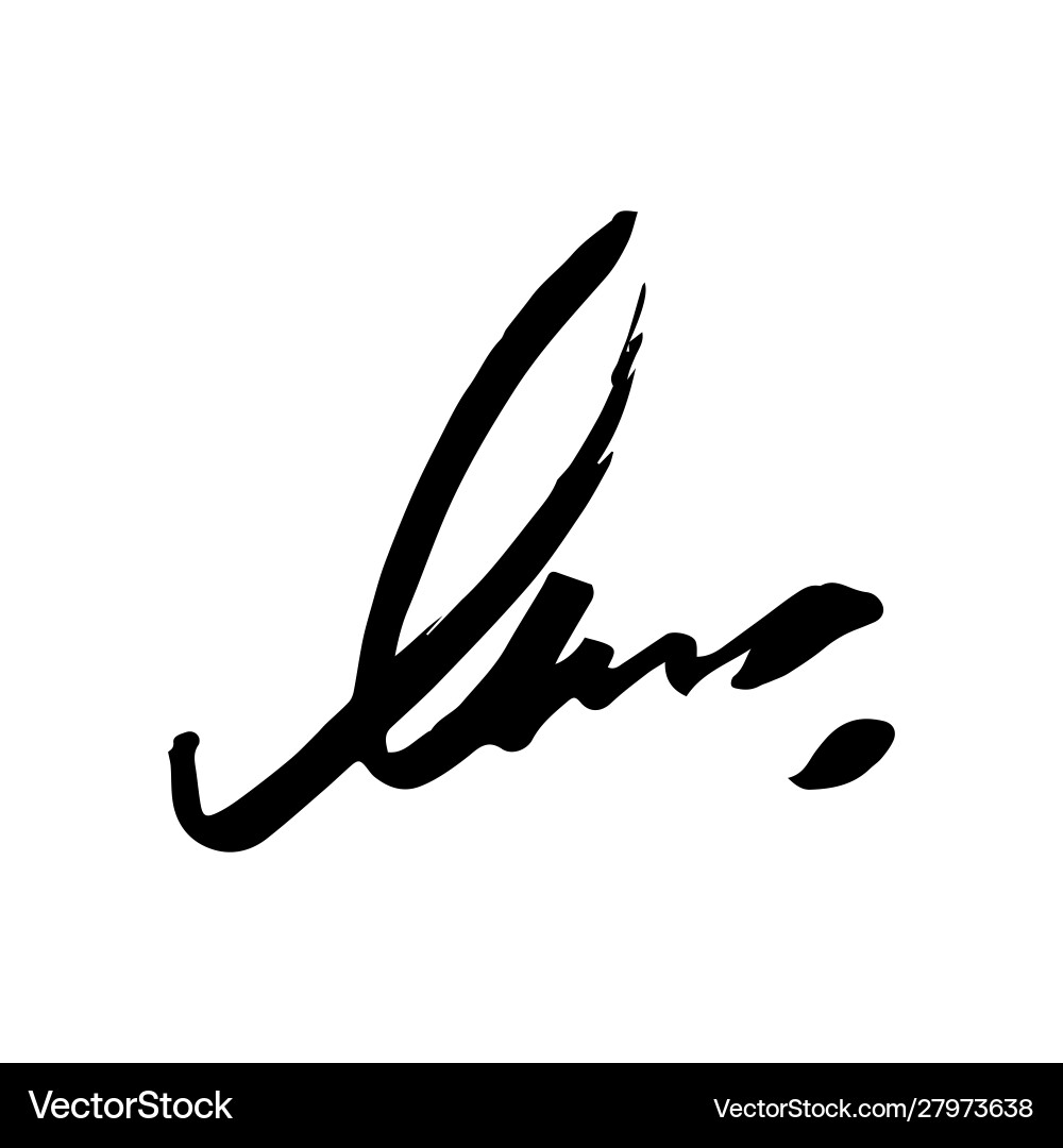 Unreadable handwriting font signature text Vector Image