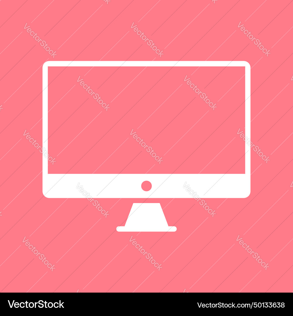 White monitor flat device isolated Royalty Free Vector Image