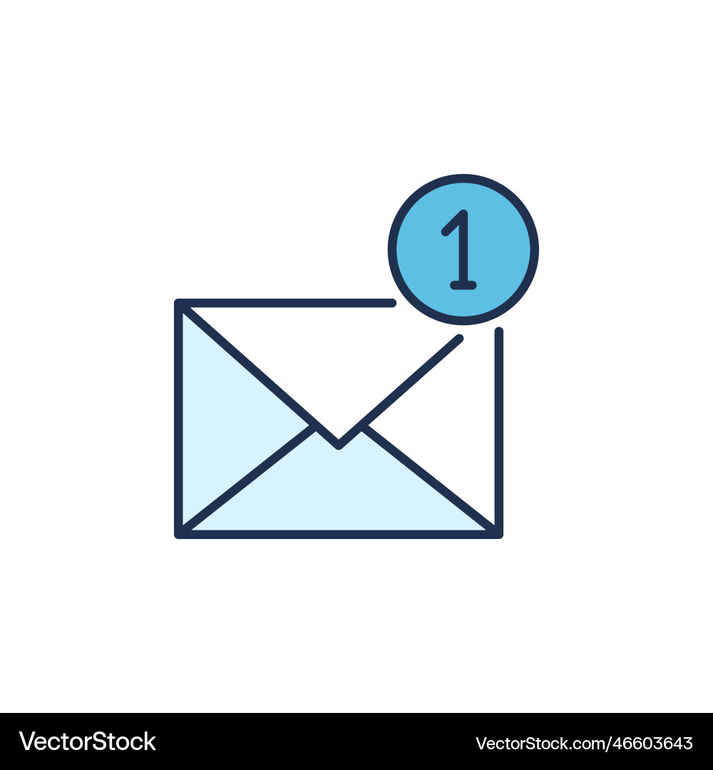 1 number in circle and envelope one new email Vector Image