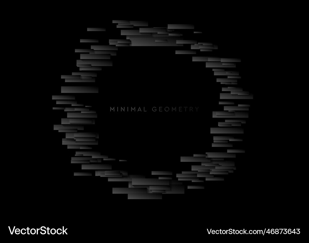 Abstract black circle made of paper rectangles Vector Image