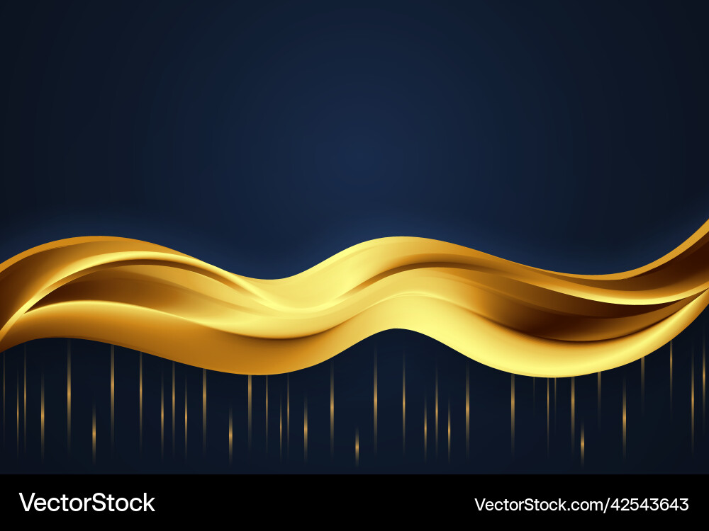 Abstract shiny golden wave design element golden Vector Image