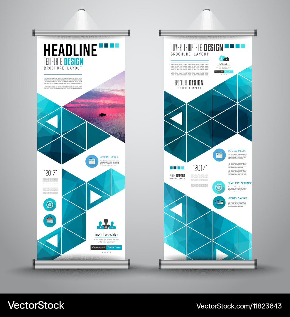 Advertisement roll up business flyer or brochure Vector Image