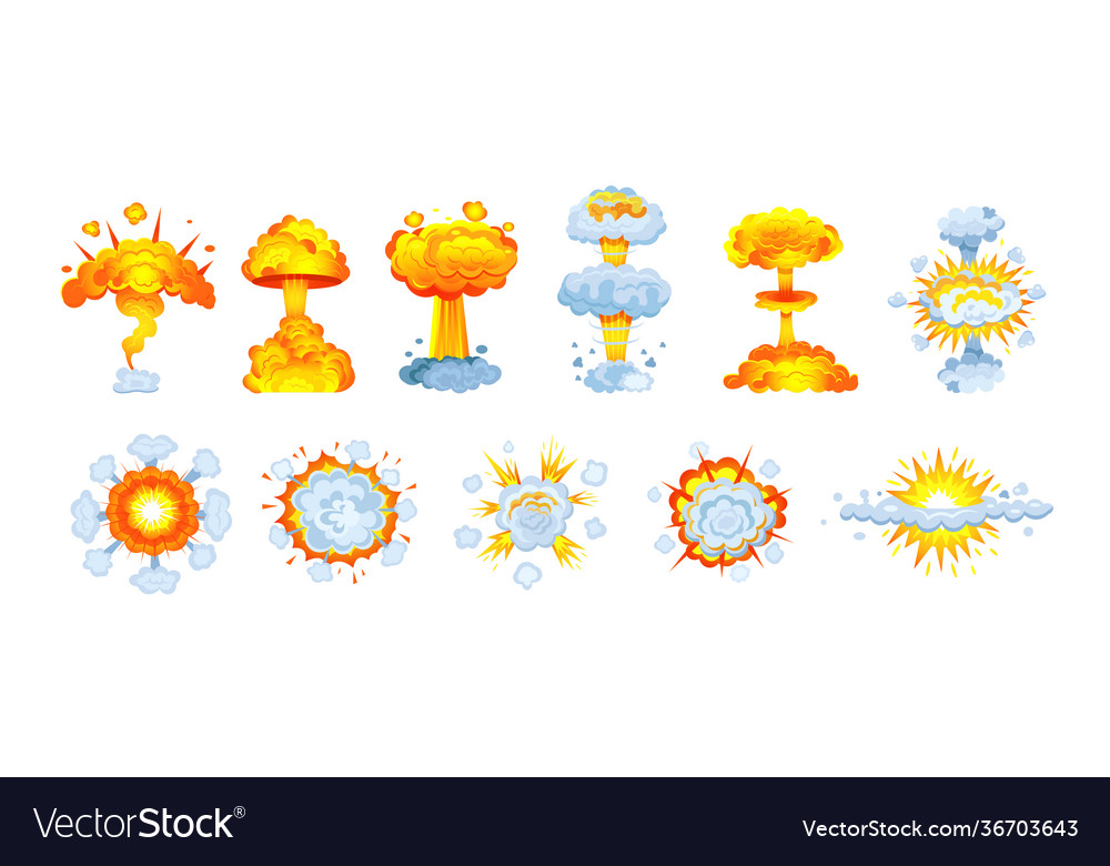 Animation for game explosion effect frame Vector Image