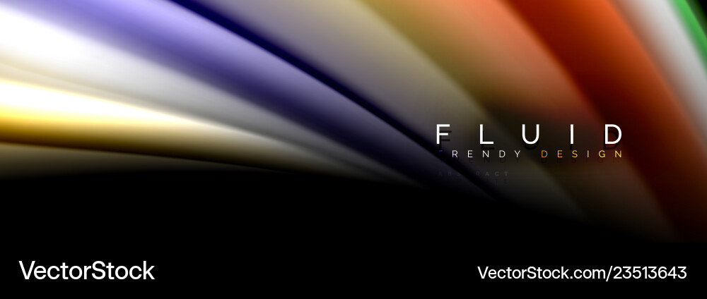 Bright colorful liquid fluid lines on black Vector Image
