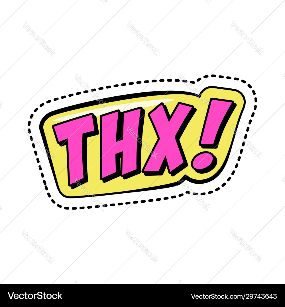Colorful thx sticker retro style patch badge Vector Image