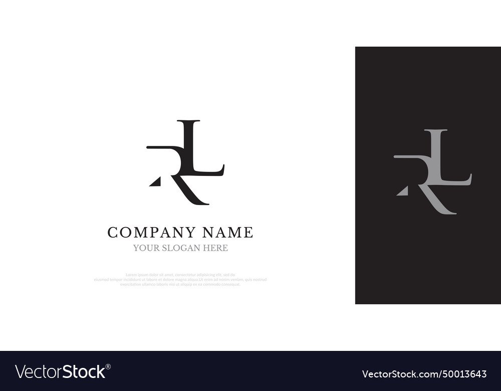 Initial rl logo design Royalty Free Vector Image