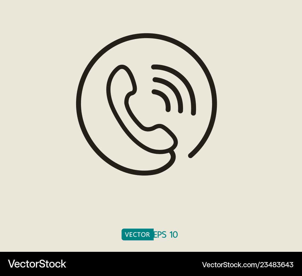 Phone call icon style is flat rounded symbol gray Vector Image