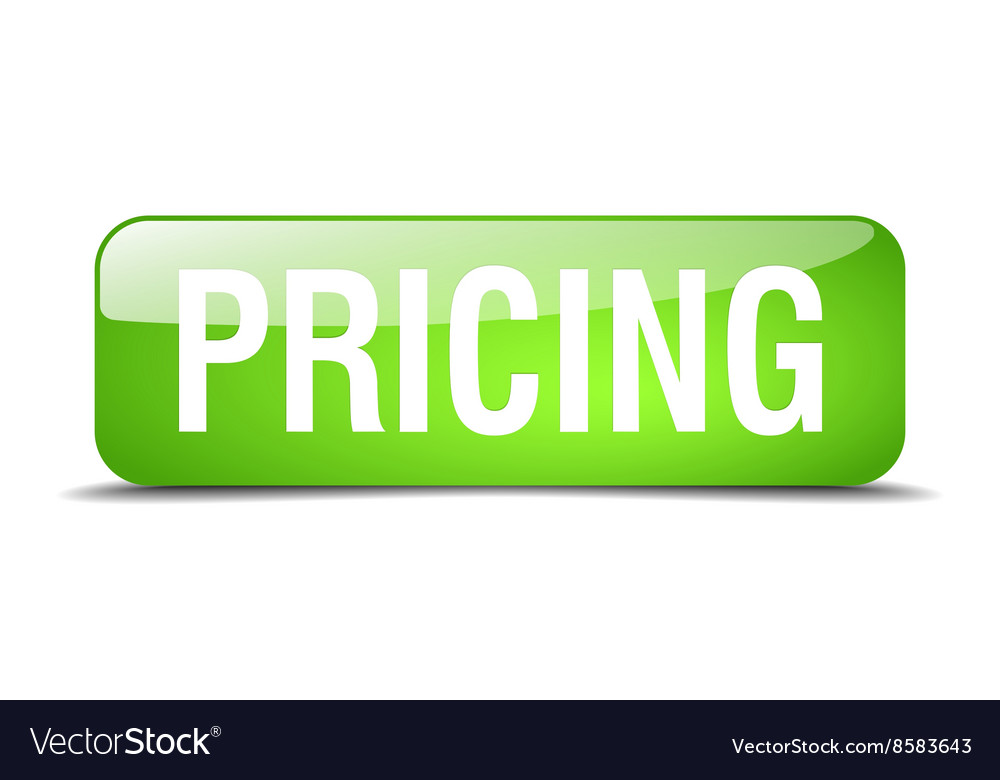 Pricing green square 3d realistic isolated web Vector Image Pricing green square 3d realistic isolated web Vector Image