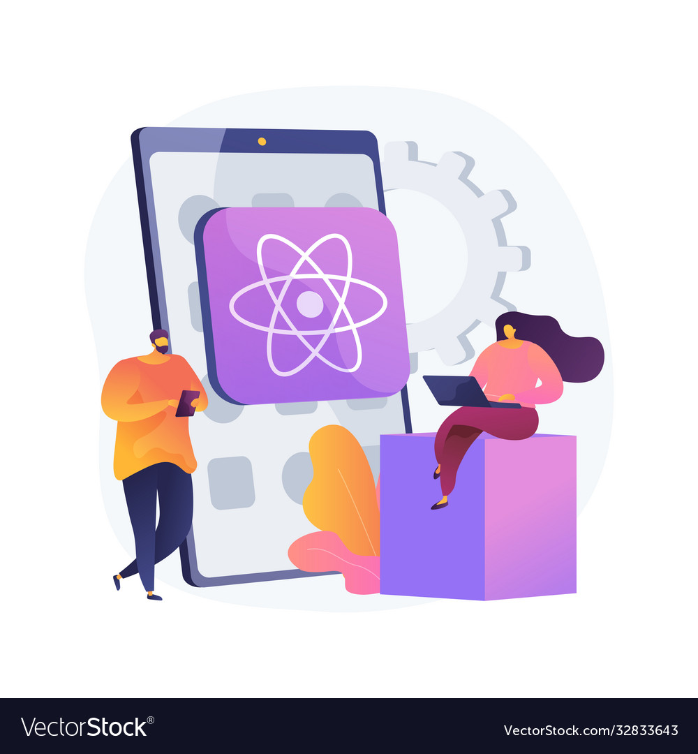 React native mobile app abstract concept Vector Image