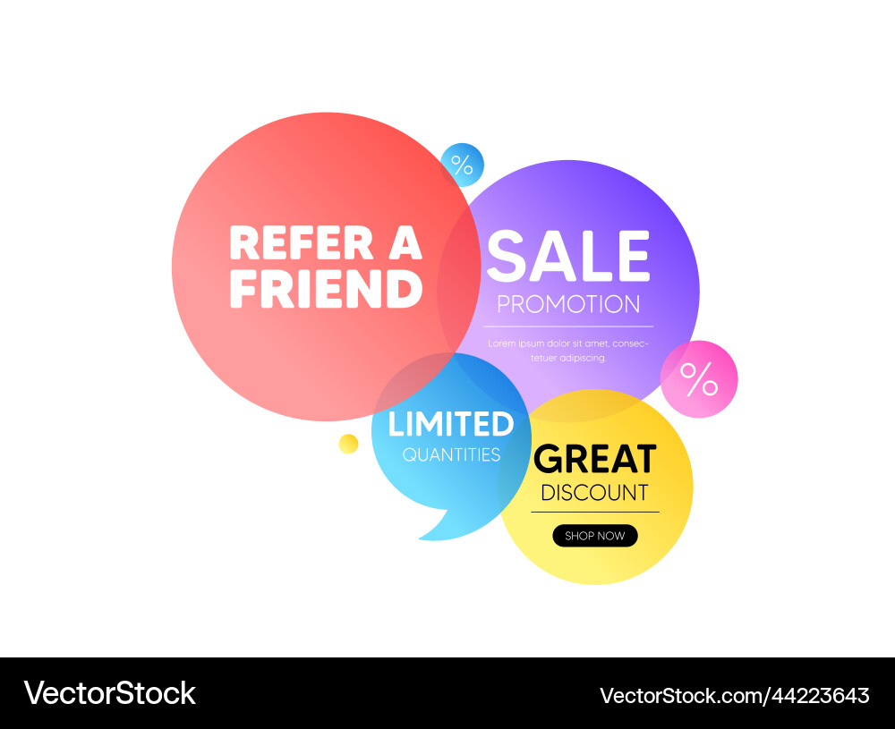 Refer a friend symbol referral program sign Vector Image