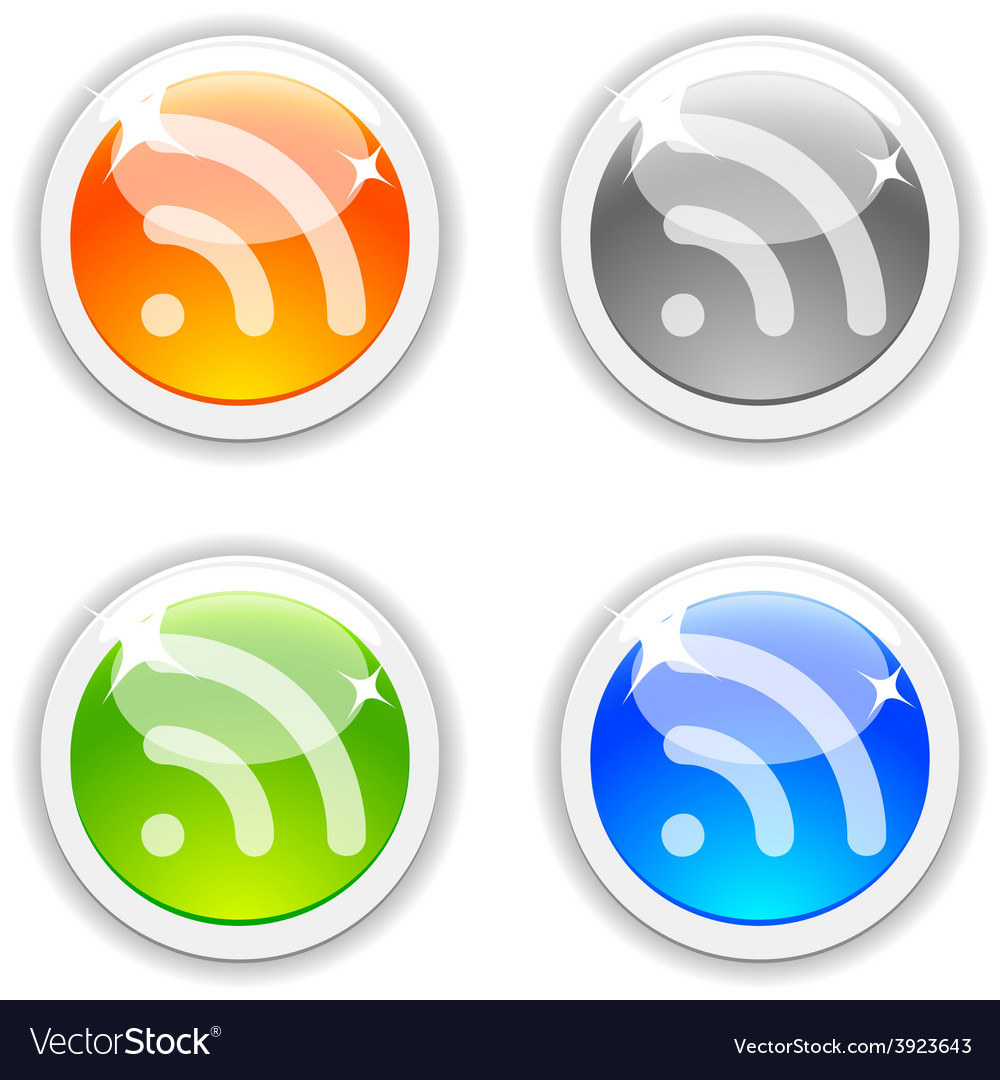 Rss buttons Royalty Free Vector Image - VectorStock