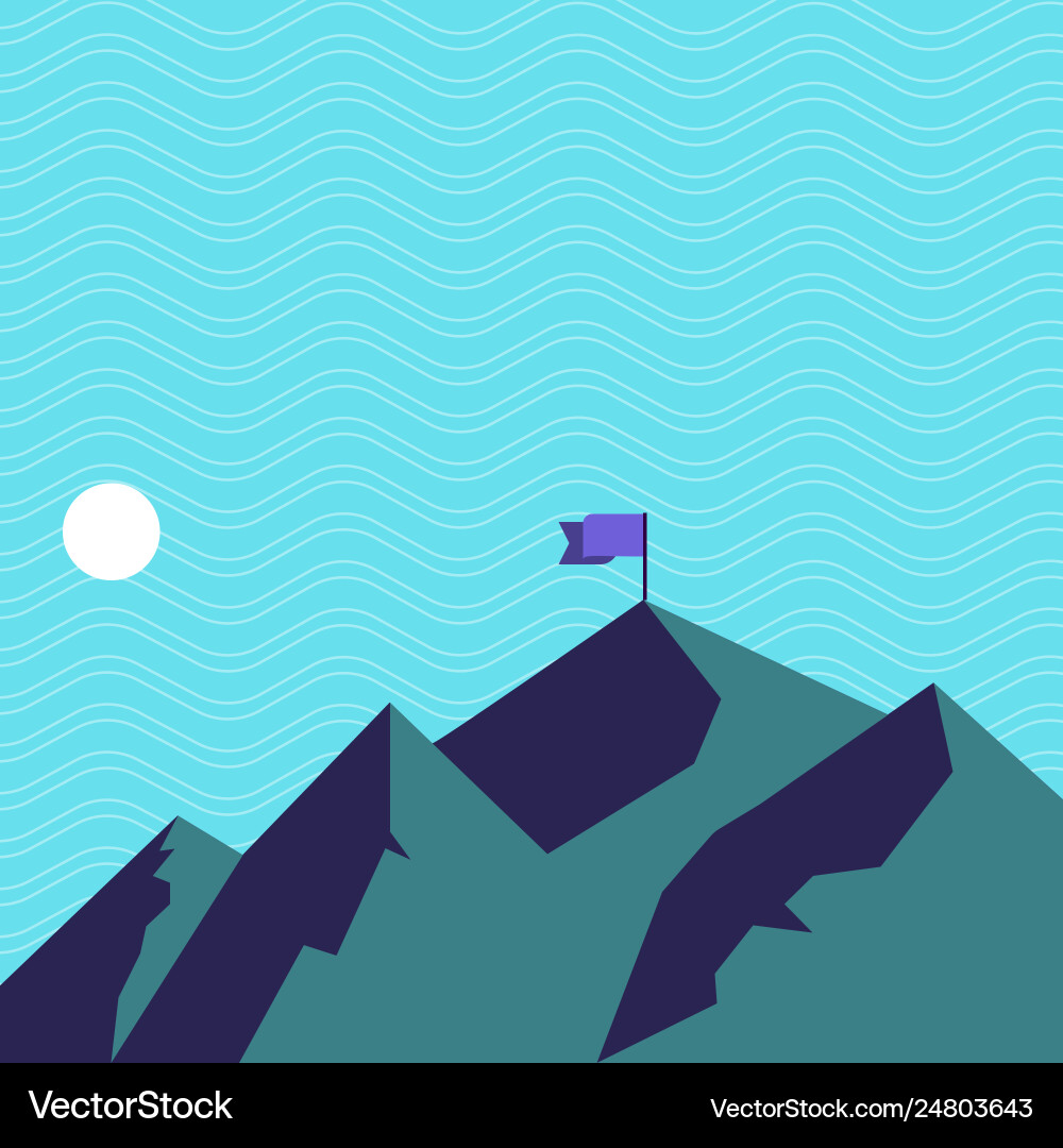 View mountain and hills with shadow indicating Vector Image