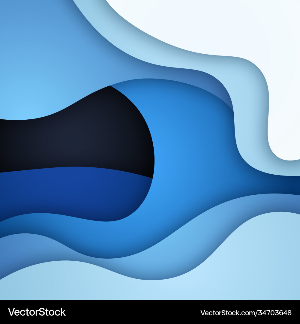 3d abstract background and paper cut shapes Vector Image