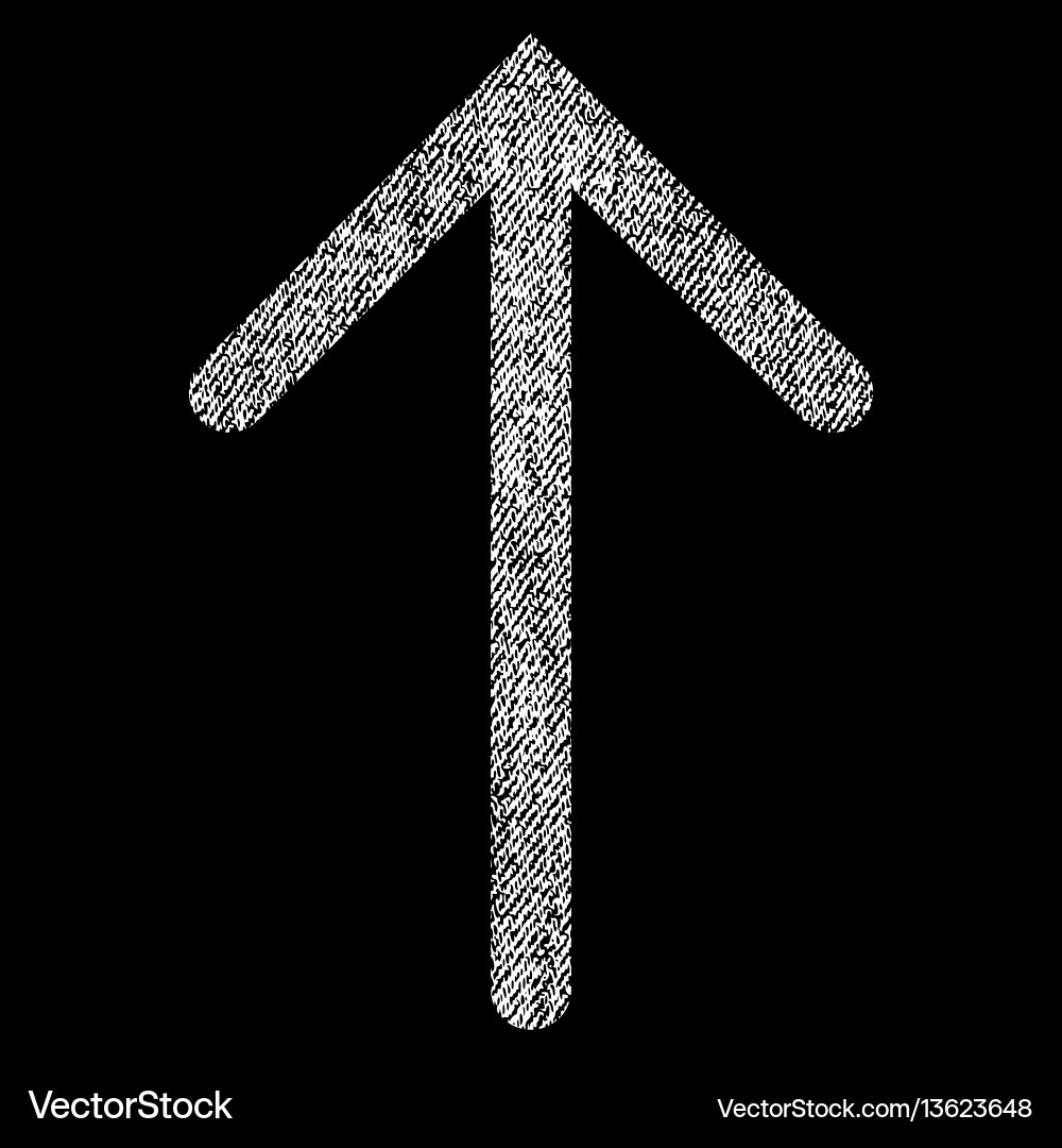 Arrow up fabric textured icon Royalty Free Vector Image