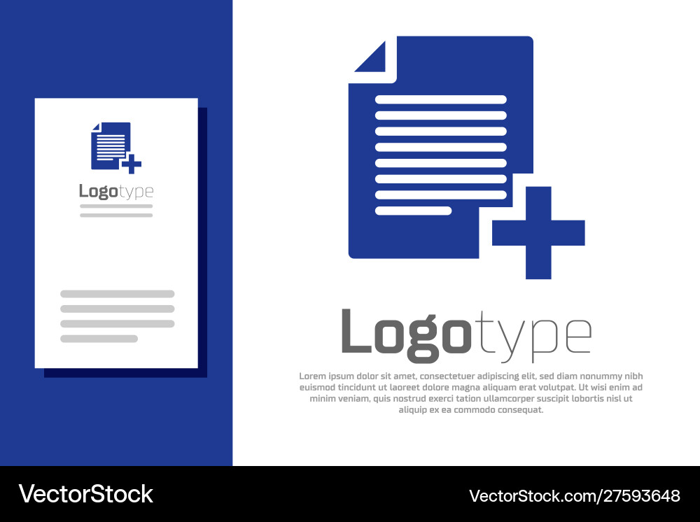 Blue add new file icon isolated on white Vector Image